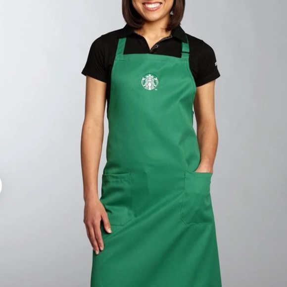 Other | Authentic Starbucks Green Barista 2 Pocket Apron Embroidered ...